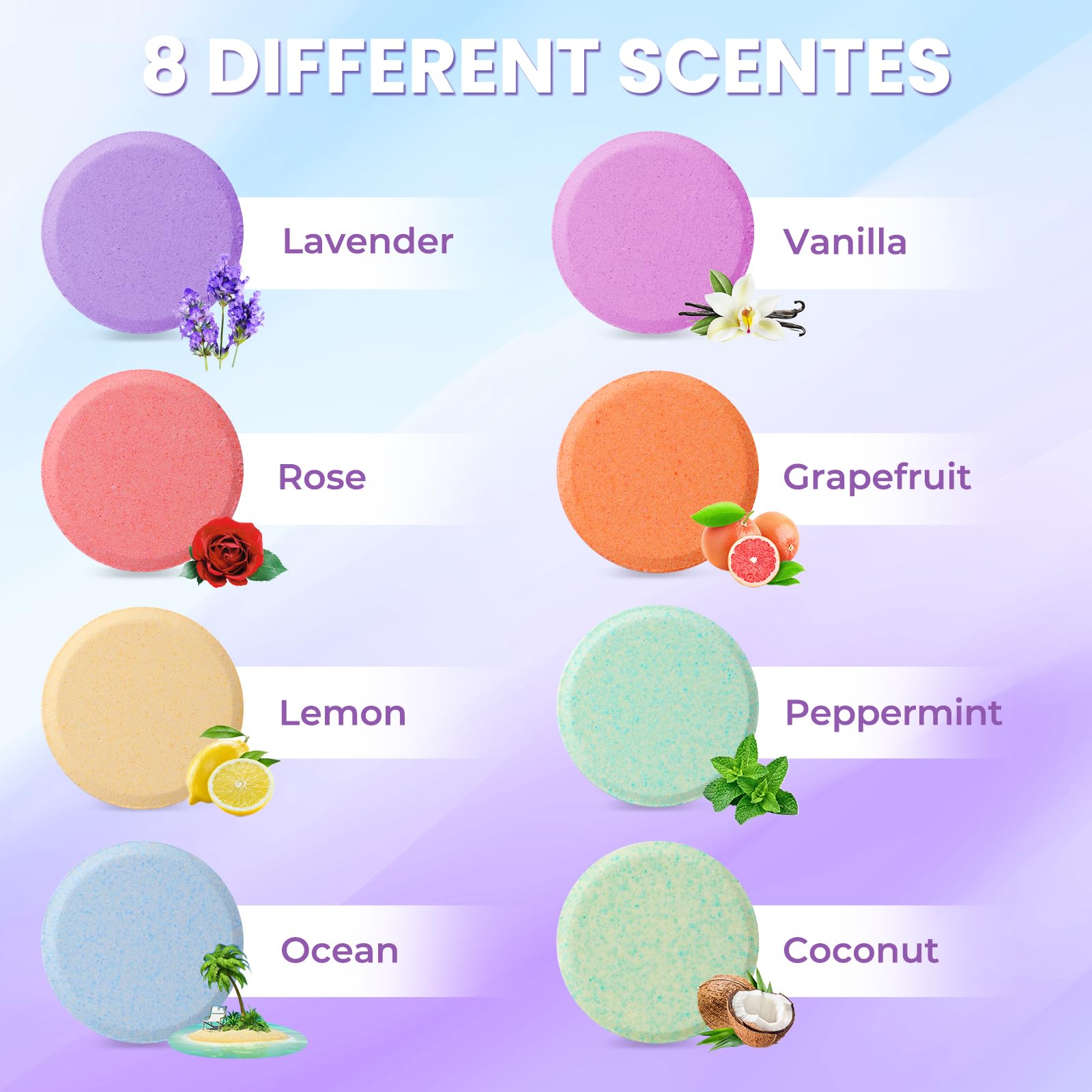 CalmNFiz Shower Steamers Aromatherapy 8 Pack Bath Bombs Essential Oil Self Care Mother's Day, Birthday Gift for Men and Women Who Have Everything