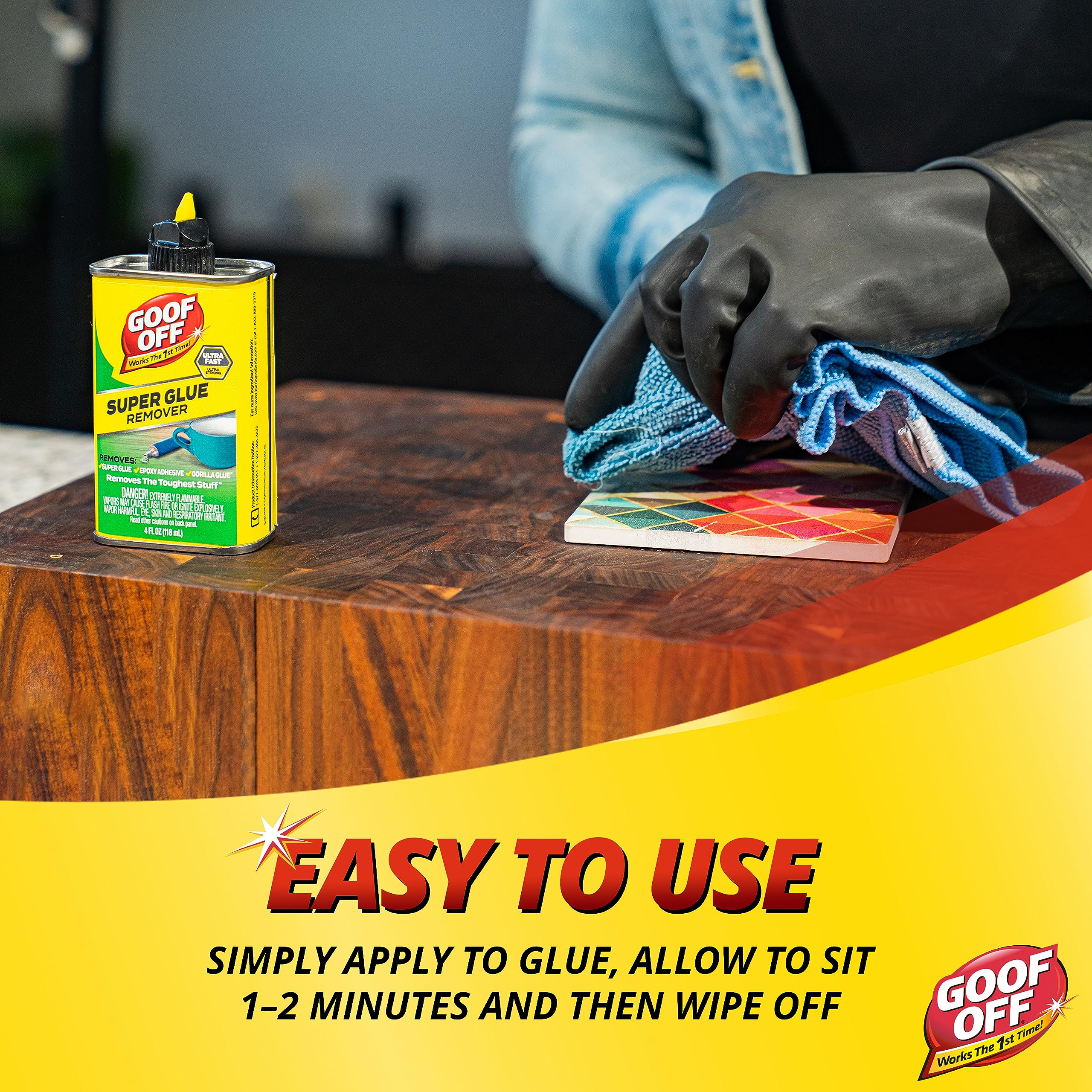 Goof Off Super Glue Remover - 4 oz. can, Yellow (FG678)