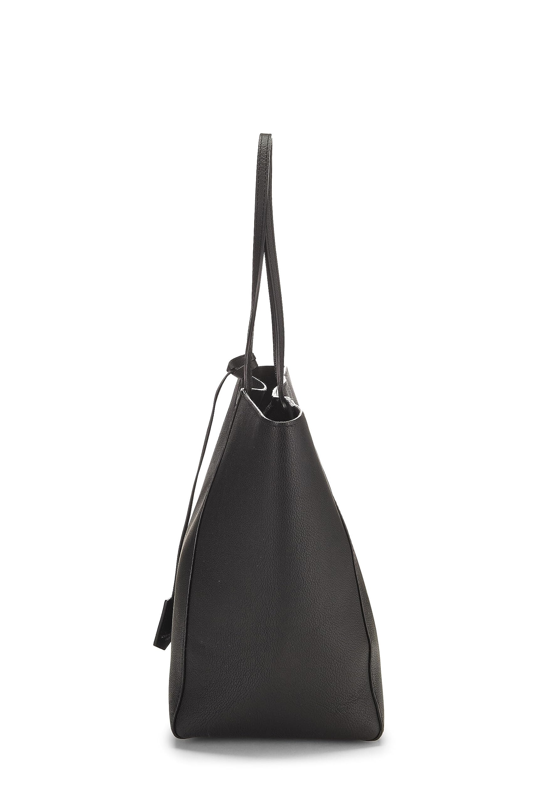 Louis Vuitton, Pre-Loved Black Leather Lock Me Tote MM, Black