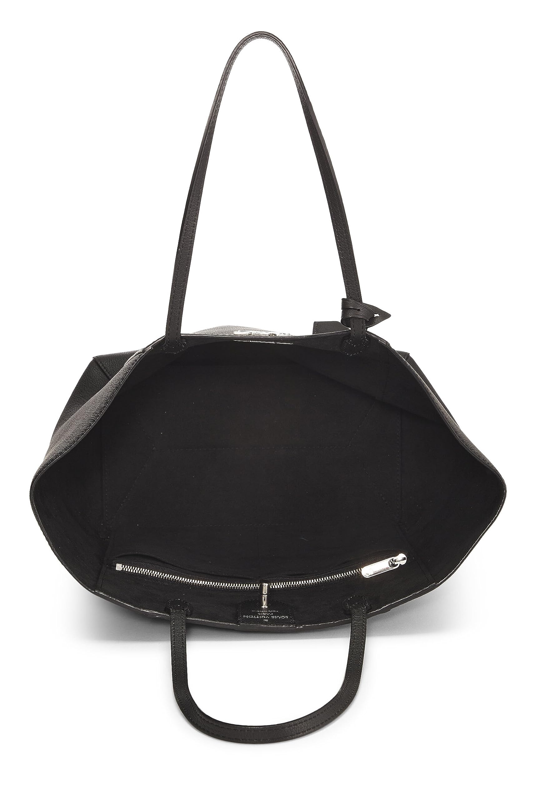 Louis Vuitton, Pre-Loved Black Leather Lock Me Tote MM, Black