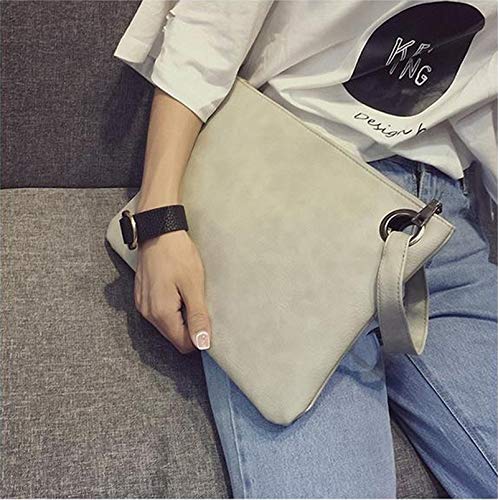 Andongnywell Oversized Envelop Bag Wristlet Clutch Purses for Women Evening and Daily Casual Wristlets Handbag (White)