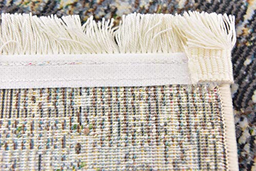 Unique Loom Baracoa Collection Area Rug - La Cabana (2' 2" x 6' 1" Runner, Fume Gray/ Brown)