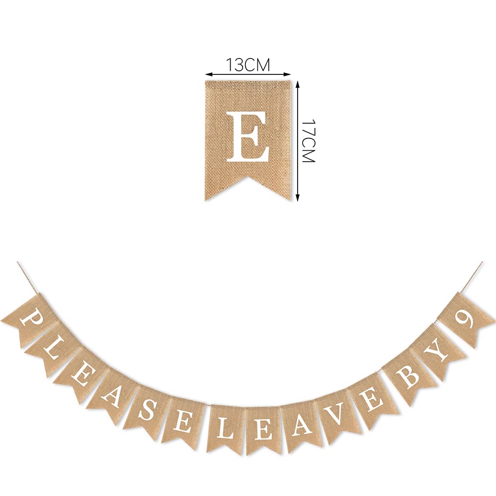 SWYOUN Burlap Please Leave by 9 Banner Housewarming Party Supplies Birthday Party Garland Decoration