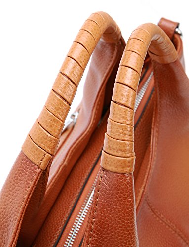 Iswee Genuine Leather Purses and Handbags for Women Shoulder Bag Top Handle Satchel Ladies Hobo Crossbody Bags (Sorrel)