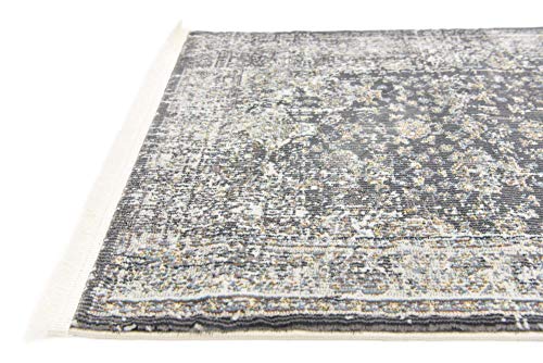 Unique Loom Baracoa Collection Area Rug - La Cabana (2' 2" x 6' 1" Runner, Fume Gray/ Brown)