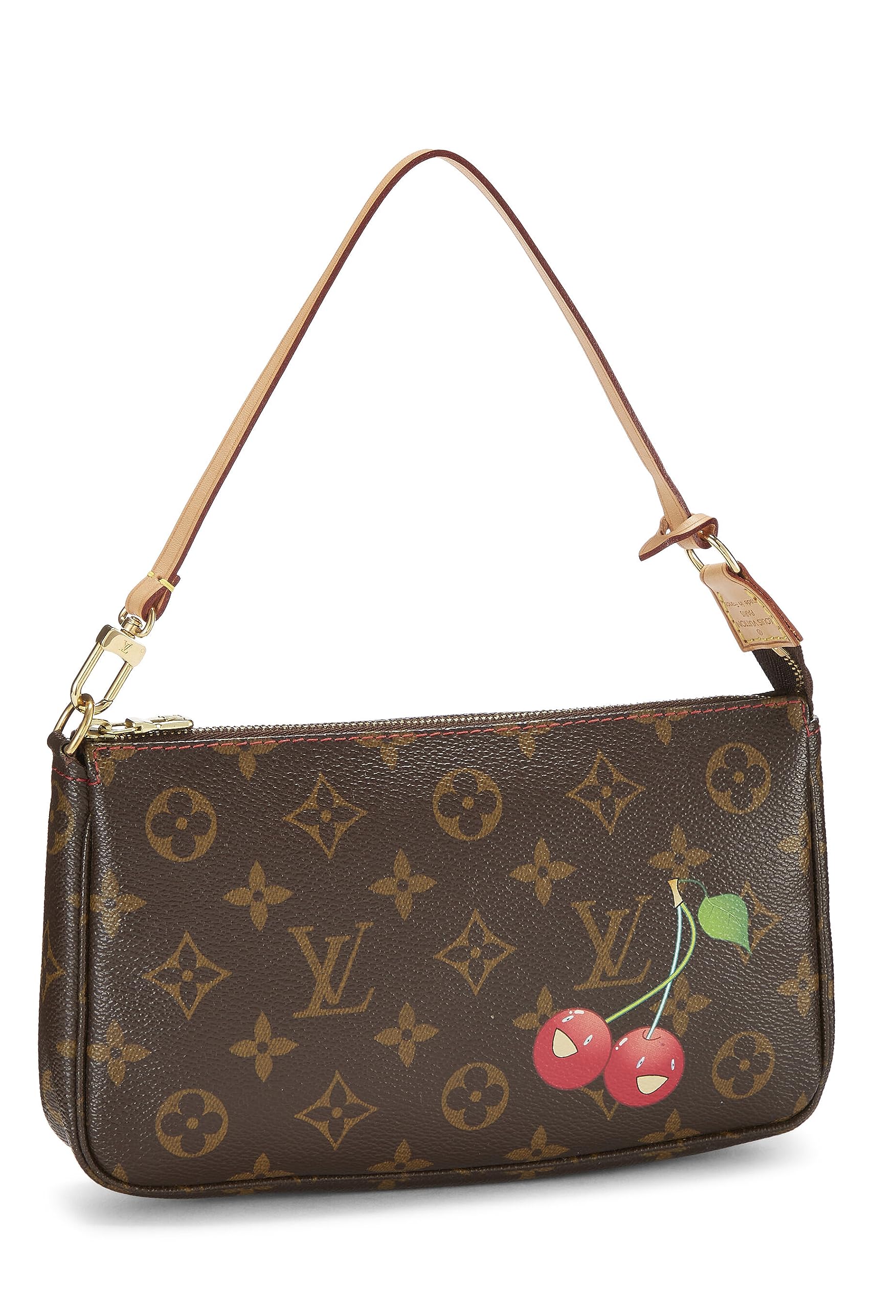 Louis Vuitton, Pre-Loved Takashi Murakami x Louis Vuitton Monogram Cherry Pochette Accessories, Brown