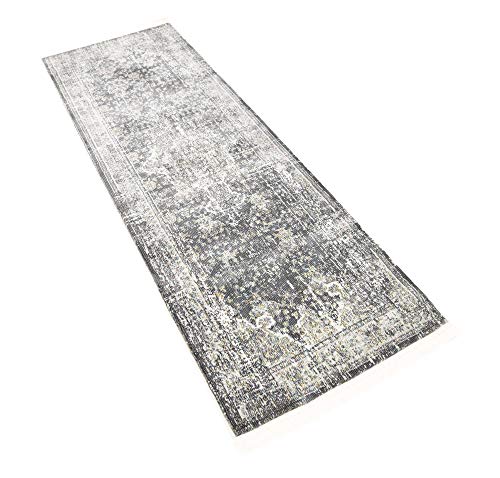 Unique Loom Baracoa Collection Area Rug - La Cabana (2' 2" x 6' 1" Runner, Fume Gray/ Brown)