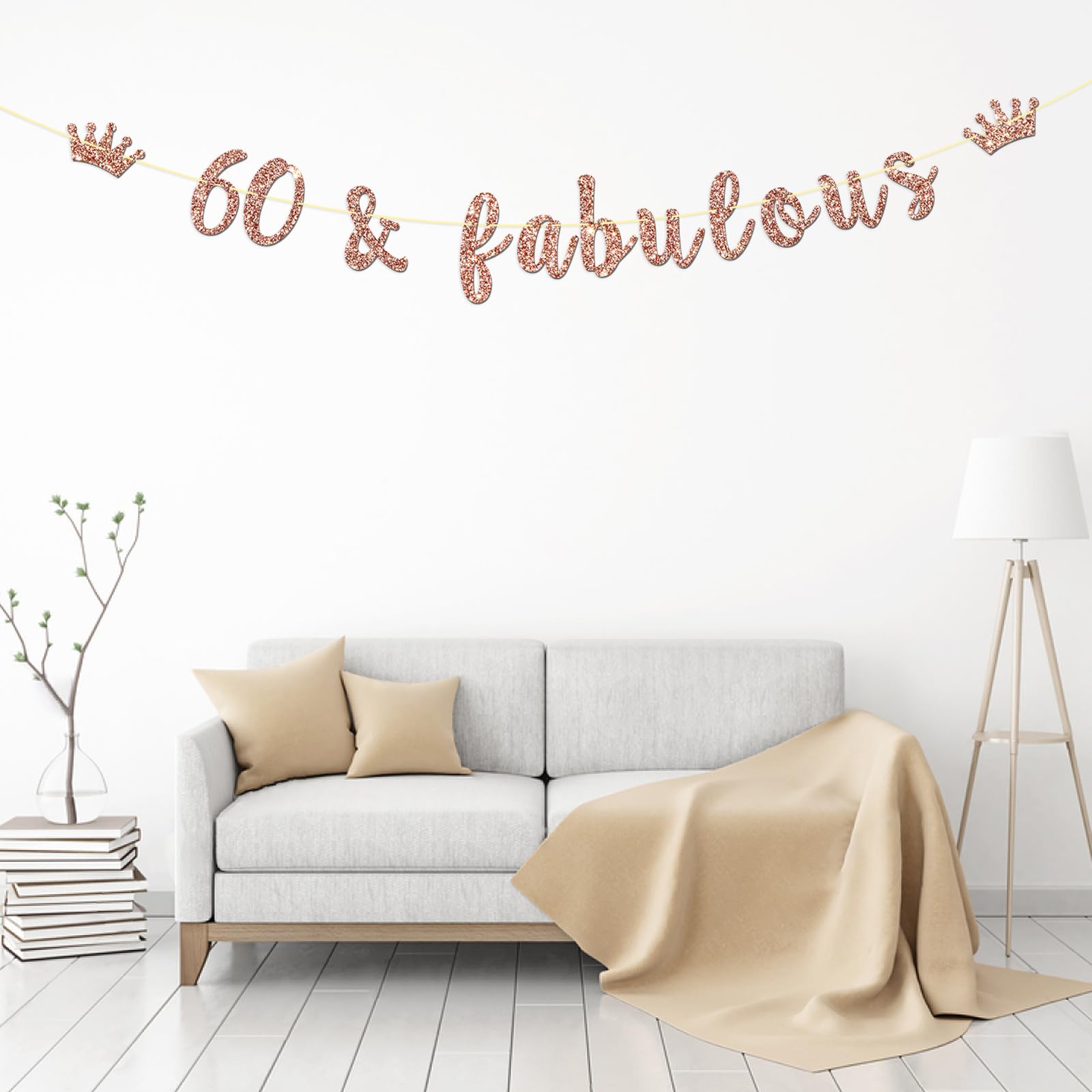 Rose Gold 60 Fabulous Banner, 60th Birthday Party Decor, Funny 60 Years Old Birthday Banner, 60th Birthday Party Decorations