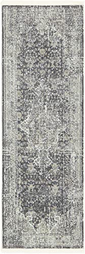 Unique Loom Baracoa Collection Area Rug - La Cabana (2' 2" x 6' 1" Runner, Fume Gray/ Brown)