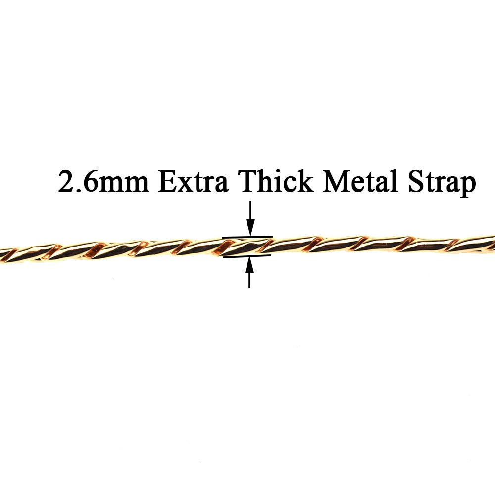 HAHIYO Mini Pochette Purse Chain Strap Slim Wide 7mm for LV Length 23.6 inches Extra Thick 2.6mm Shiny Gold for Shoulder Cross Body Sling Handbag Wallet Clutch Comfortable Flat Metal Strap 1 Pack