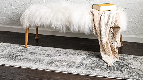 Unique Loom Baracoa Collection Area Rug - La Cabana (2' 2" x 6' 1" Runner, Fume Gray/ Brown)
