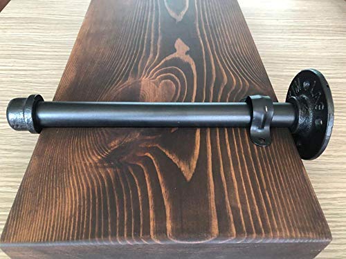 Industrial Floating Shelves Wall Shelf - Floating Shelves Wood Wall Mounted, Hanging Shelves, Floating Shelves Rustic, with Pipe Hardware Brackets (Set of 2) 1.5'' X 7.5'' (Espresso, 24'')