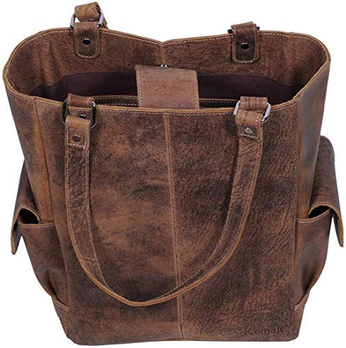 KomalC Genuine Soft Chicago Buff Leather Tote Bag Elegant Shopper Shoulder BagSALE (Grace)