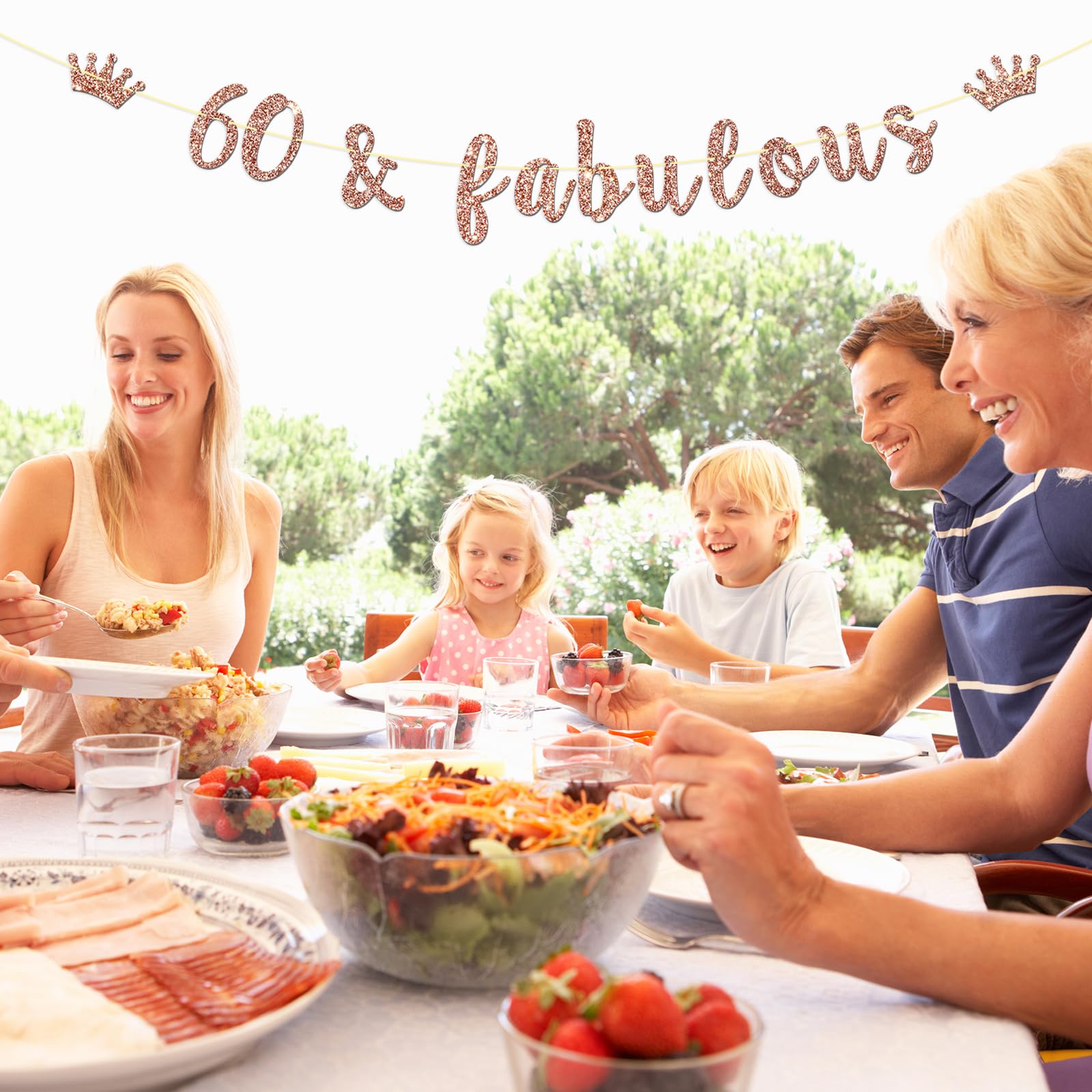 Rose Gold 60 Fabulous Banner, 60th Birthday Party Decor, Funny 60 Years Old Birthday Banner, 60th Birthday Party Decorations