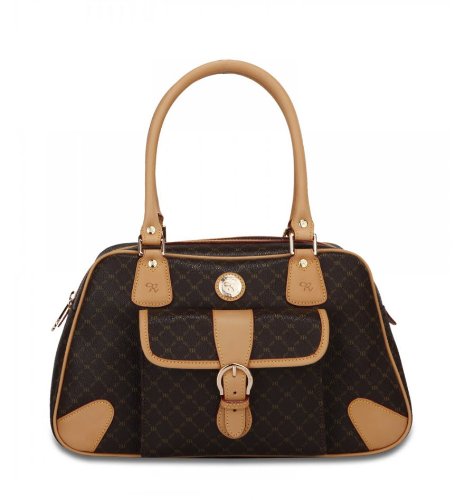 Signature Brown Satchel Organizer by Rioni Designer Handbags & Luggage