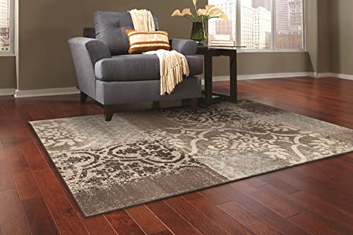 L'Baiet Chrissy Brown Beige Distressed Floral Pattern Mid-Century Modern Indoor 2' x 3' Area Rug