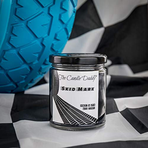 Skid Mark- Burnt Rubber Scented Candle - 6 oz jar Candle - up to 40 Hour Burn - Made in USA