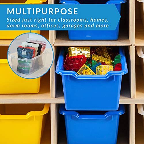 ECR4Kids Scoop-Front Storage Bins, Easy-to-Grip Design Storage Cubbies, Kid Friendly and Built to Last, Pairs with ECR4Kids Storage Units, 10-Pack, Blue