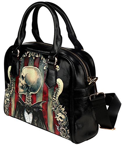 Jack Skellington Skull Print High-grade PU Leather Female Women Shell Shoulder Handbgas Crossbody Bags