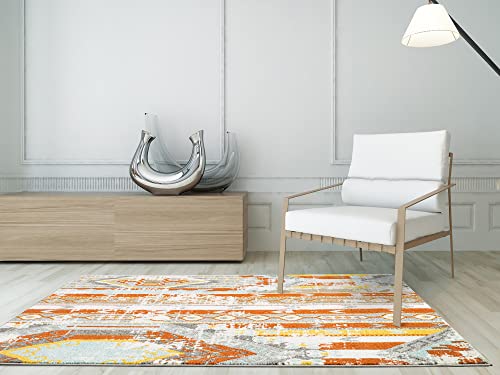 L'Baiet Ava Multicolor Orange Yellow Turquoise Boho Tribal Southwestern Indoor 8' x 10' Area Rug