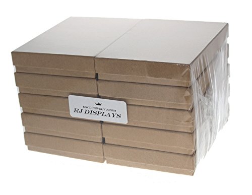 10 Pack Cotton Filled Kraft Color Jewelry Gift and Retail Boxes 5.25 X 3.75 X 1 Inch Size