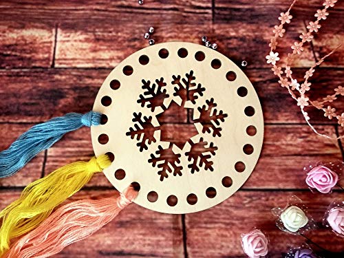 Basket bottom 6 inch 15 cm small Ornament. Wooden Cross Stitch Yarn Holder organizer base