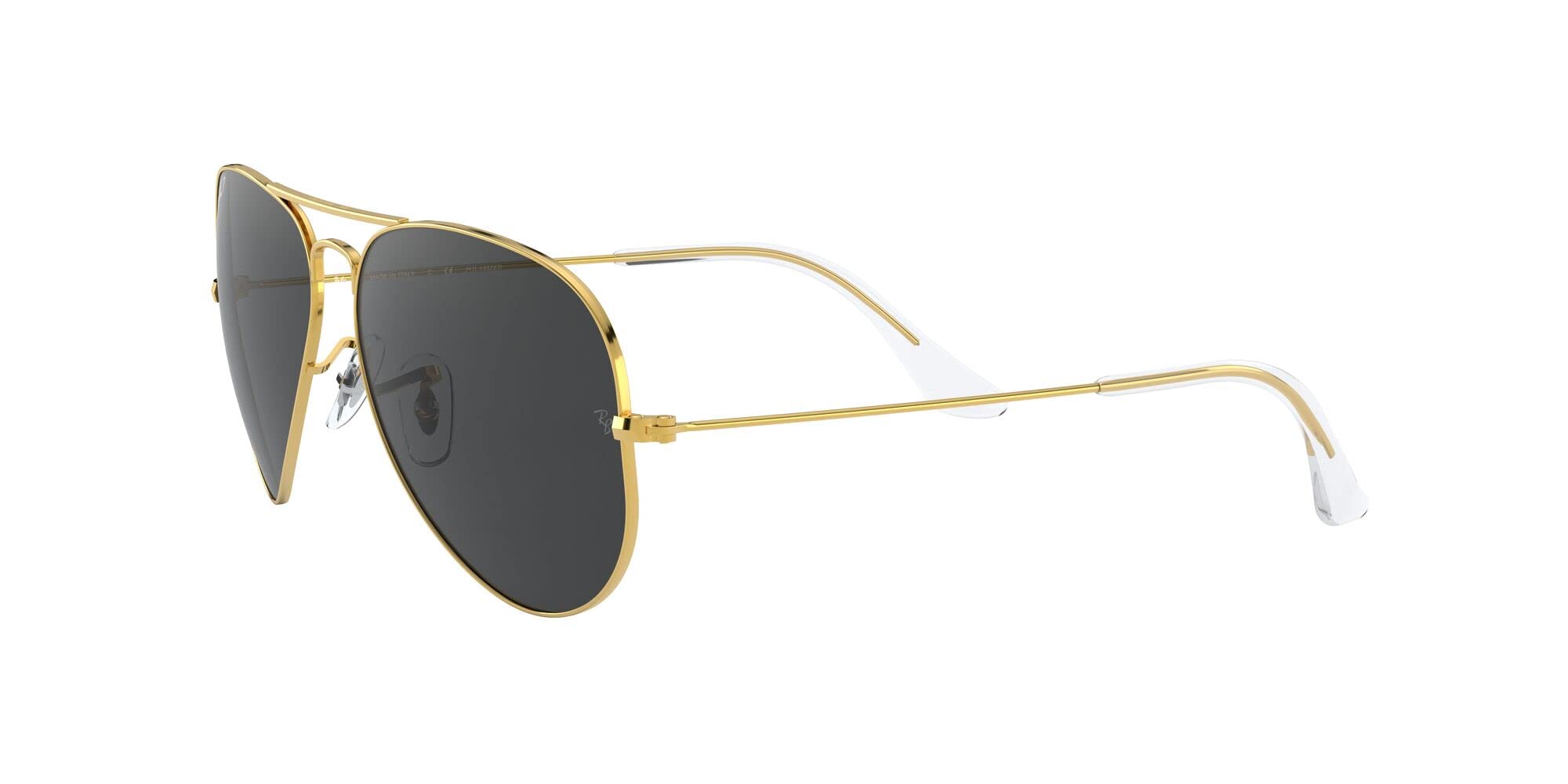 Ray-Ban RB3025 Classic Aviator Sunglasses, Legend Gold/Polarized Black, 62 mm