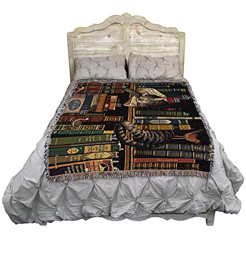 Pure Country Weavers Max in The Stacks Blanket by Charles Wysocki - Gift for Cat Lovers - Tapestry Throw Woven from Cotton - Made in The USA (72x54)