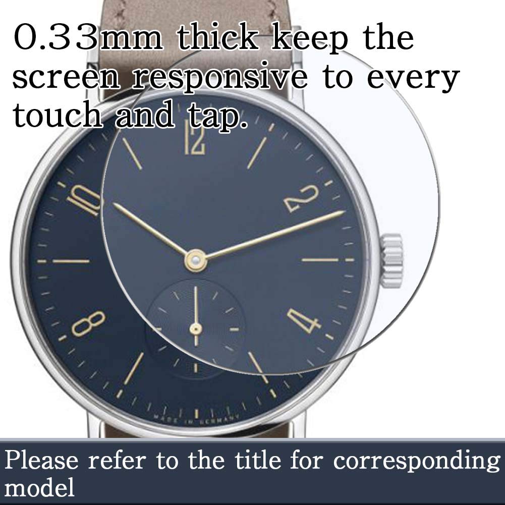 Puccy 3 Pack Tempered Glass Screen Protector, compatible with Louis Vuitton Tambour Horizon Light Up Smartwatch Protectors Guard