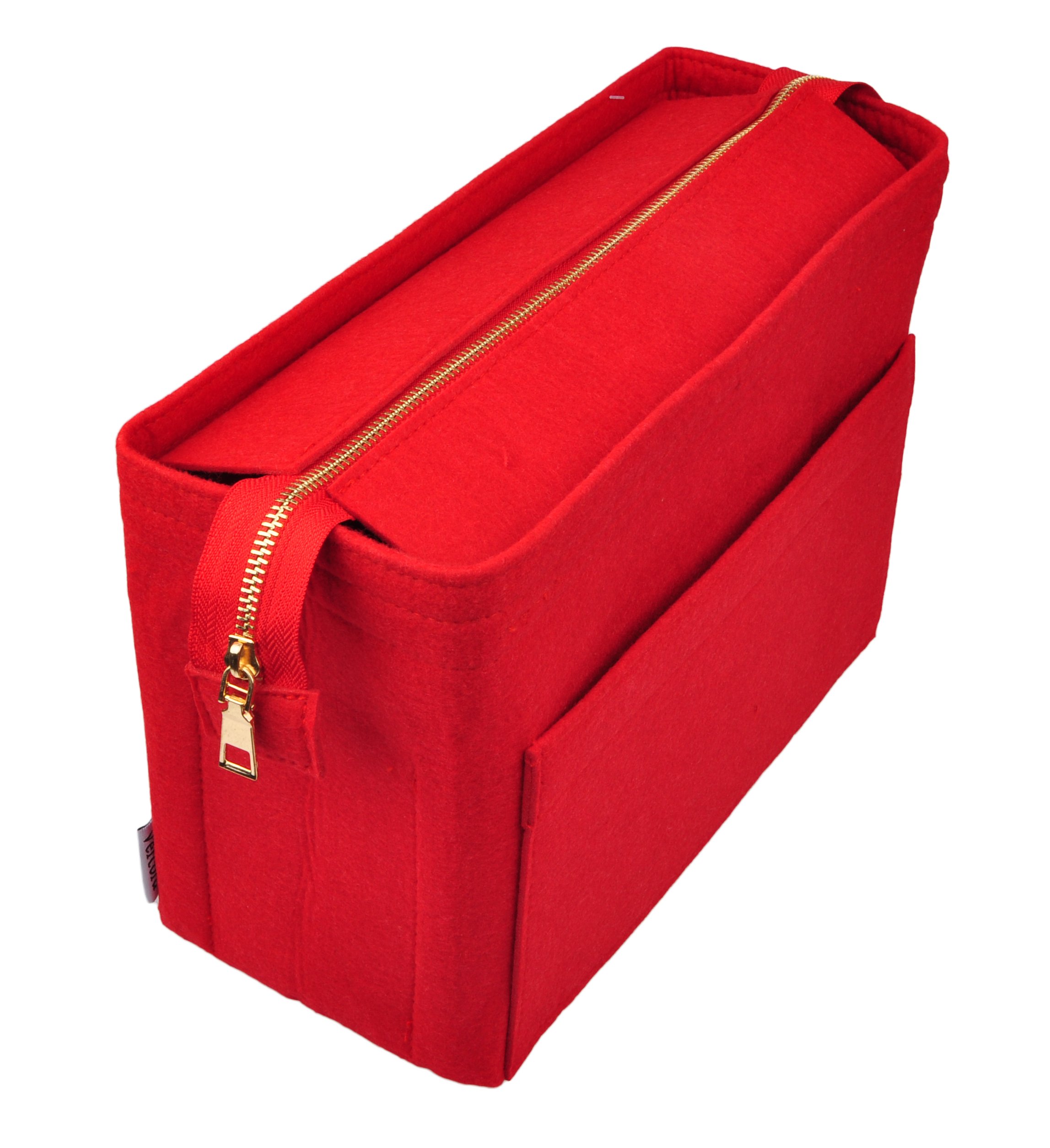 Vercord Felt Zipper Handbag Tote Purse Duffel Backpack Organizer Insert Red Medium