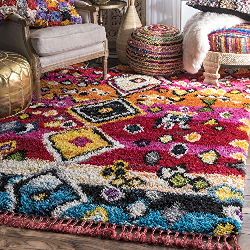 nuLOOM Alane Moroccan Shag Area Rug, 6' 7" x 9', Multi