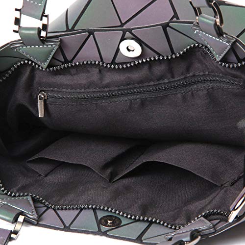 Geometric Luminous Purses and Handbags Holographic Purse Lumikay Bag Reflective Leather Irredescent Tote NO.4