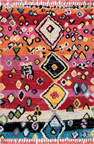nuLOOM Alane Moroccan Shag Area Rug, 6' 7" x 9', Multi