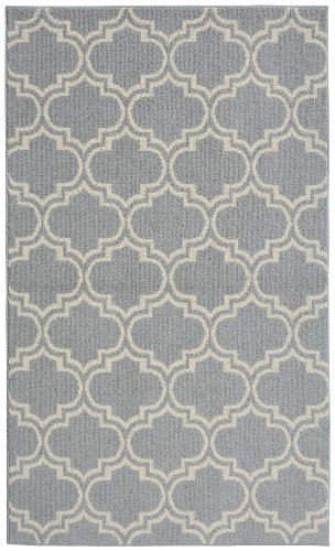 Garland Rug Silhouette Area Rug, 5 by 7-Feet, Silver/Ivory