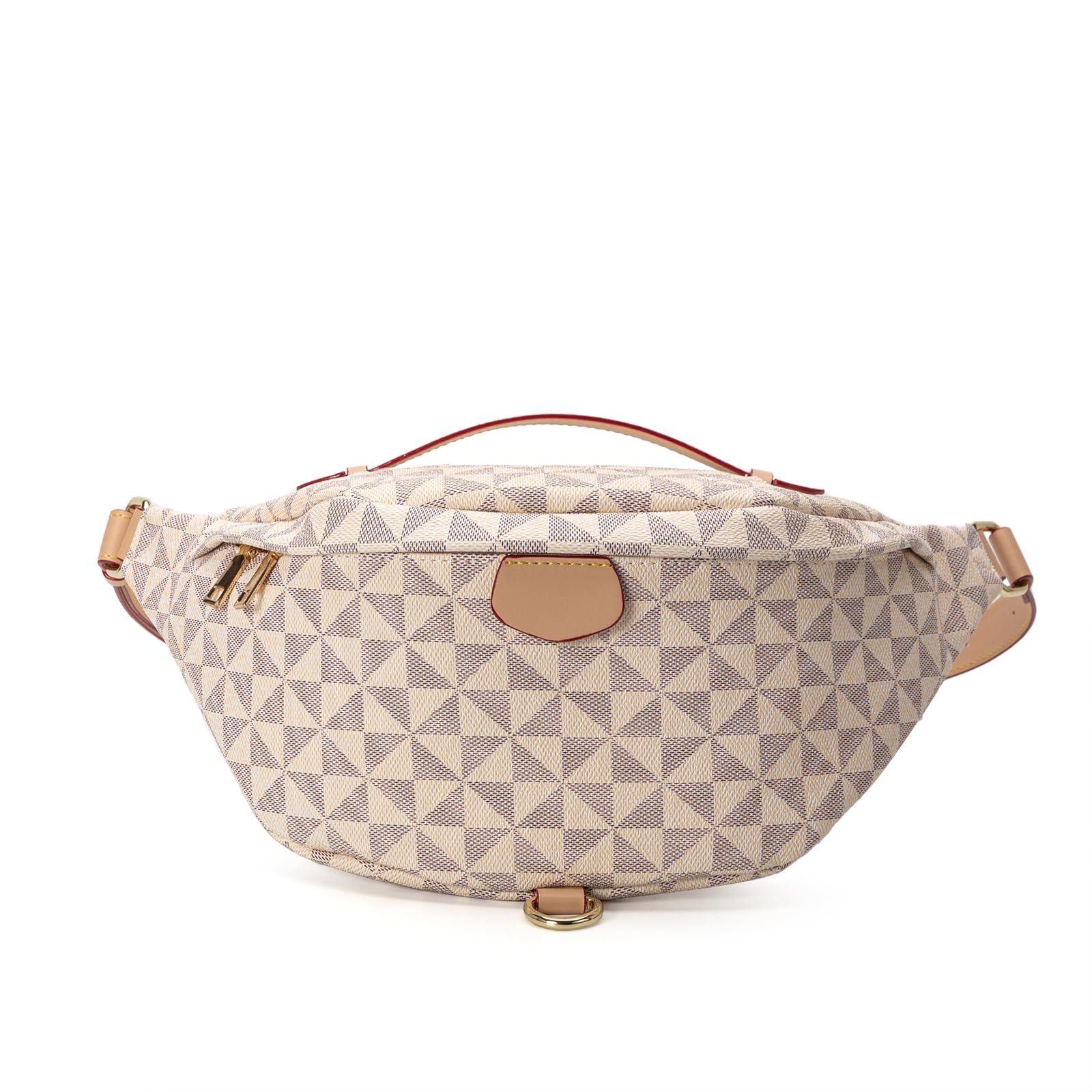 Sling Bag for Women Small Belt Chest Bum Bag Checkered waist Fanny Pack Crossbody for women Designer-Perfect for On-the-Go Style (White 1)