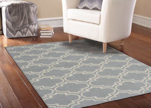 Garland Rug Silhouette Area Rug, 5 by 7-Feet, Silver/Ivory
