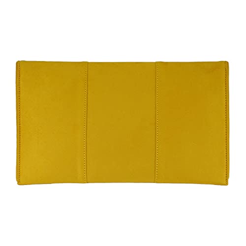 JNB Women's Faux Microsuede Envelope Clutch (Mustard)