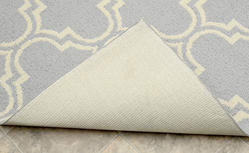 Garland Rug Silhouette Area Rug, 5 by 7-Feet, Silver/Ivory