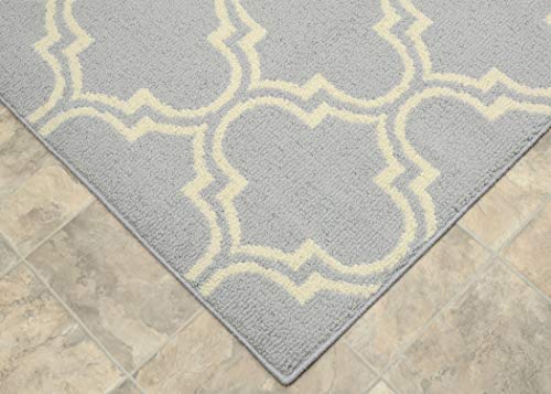 Garland Rug Silhouette Area Rug, 5 by 7-Feet, Silver/Ivory