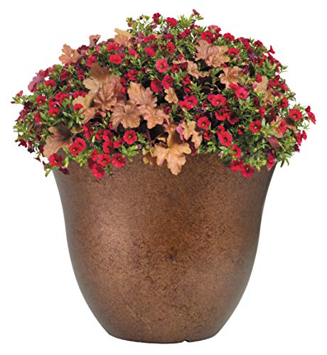 Classic Home and Garden Honeysuckle Patio Pot Garden Planter, Distressed Copper