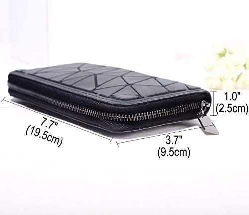 FZChenrry Geometric Long Wallet and Purse Fashion Luminous Lattice Zip Purse Clutch for Women NO.2
