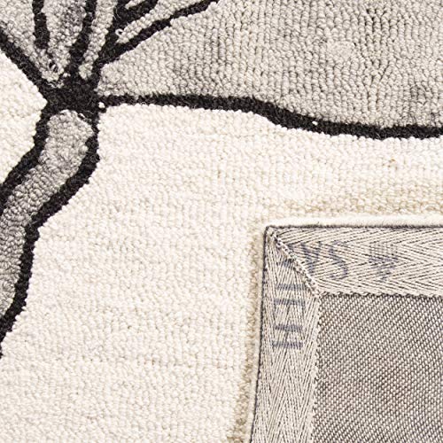 SAFAVIEH Dip Dye Collection 8' x 10' Ivory / Light Grey DDY683C Handmade Floral Watercolor Premium Wool Area Rug