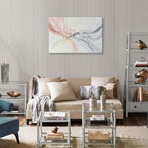 Pink Abstract Wall Art Large Canvas Paintings Blush and Grey Water Flow Marble Shapes Trendy Picture Modern Framed Artwork for Bedroom Living Dining Room Kitchen Office Wall Decor 36"x24"