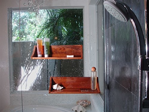 AquaTeak The Original Moa Straight Teak Shower Shelf