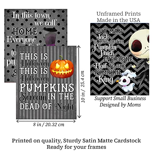 Nightmare Before Christmas Themed Character Wall Art Decor (Set of Six) Halloween Song Prints