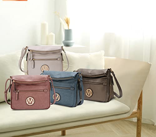 MKF Crossbody Bag for Women β PU Leather Expandable Messenger Purse β Designer Pocketbook Handbag Shoulder Strap