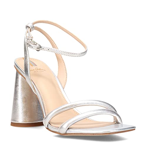 Sam Edelman Womens Kia Heeled Sandal, Silver, 9 US