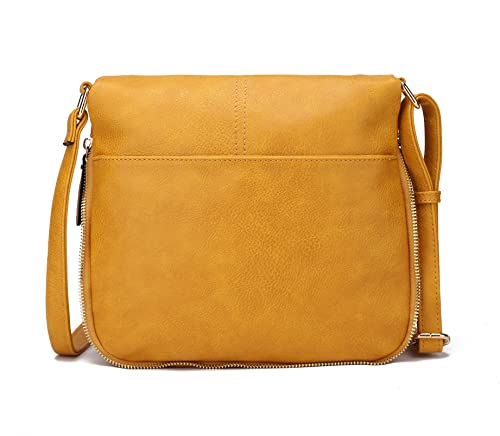 MKF Crossbody Bag for Women β PU Leather Expandable Messenger Purse β Designer Pocketbook Handbag Shoulder Strap