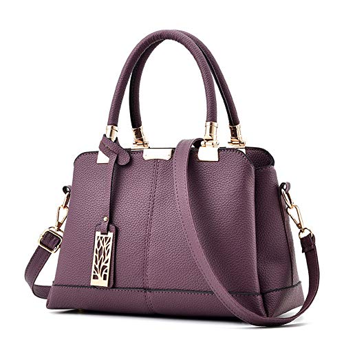 Andongnywell Ladies PU Leather Top Handle Satchel Handbags Shoulder Tote Bags Purses and Handbags for Women (D)