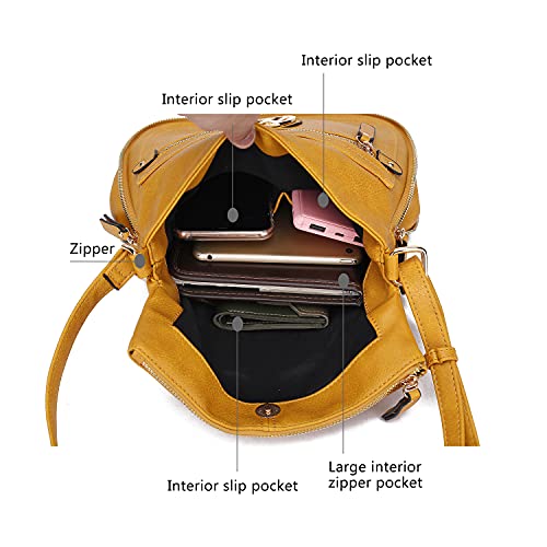 MKF Crossbody Bag for Women β PU Leather Expandable Messenger Purse β Designer Pocketbook Handbag Shoulder Strap
